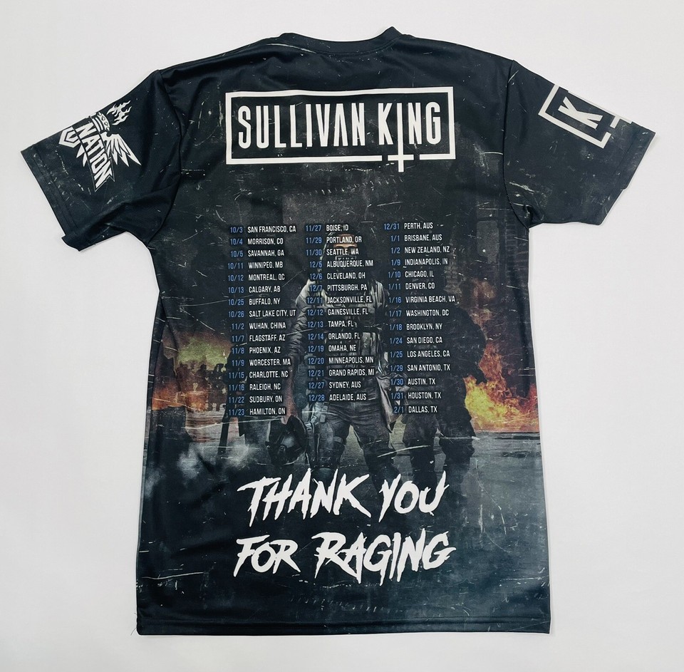 2019 Sullivan King Rage Nation Thank You For Raging Tour T-Shirt Size Small | eBay
