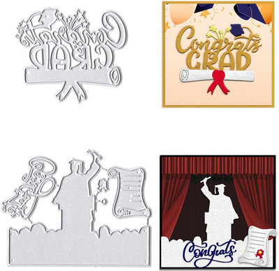 2PCS Graduation Dies for Card Making, Congratulations Grad Words ...