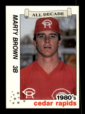 1990 Best Cedar Rapids Reds All Decade # 29 Marty Brown Card Cincinnati ...