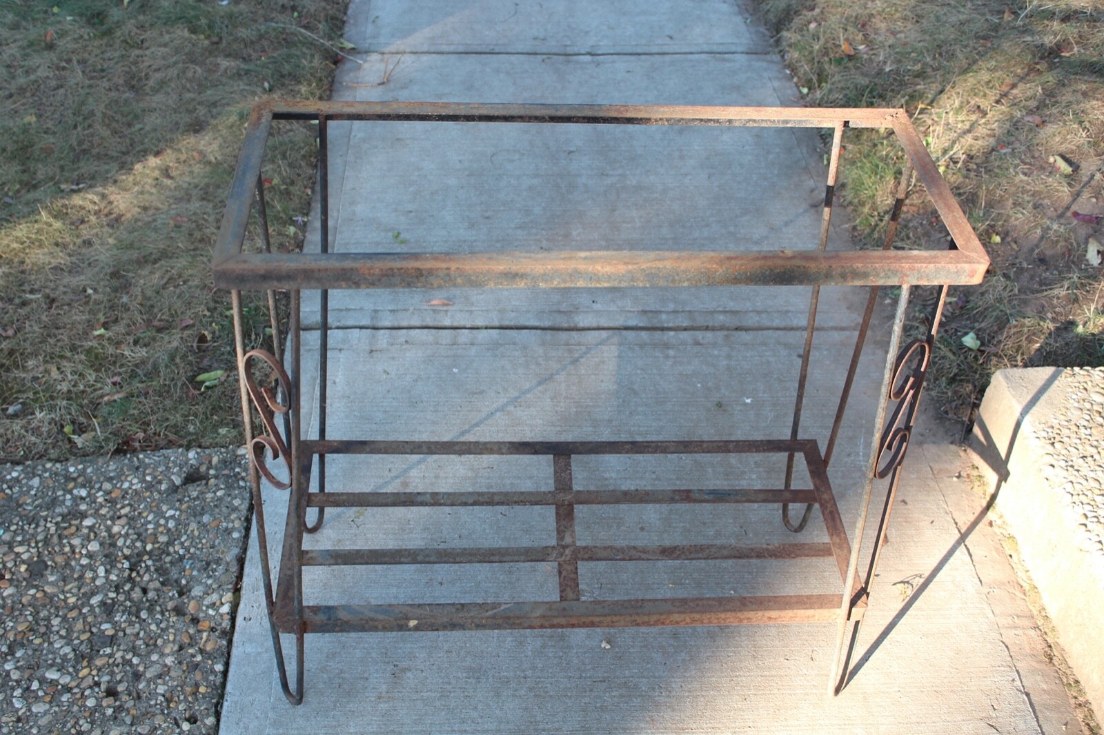 Antique Art Deco Wrought Iron Fish Tank Stand #2 Garden Architectural ...