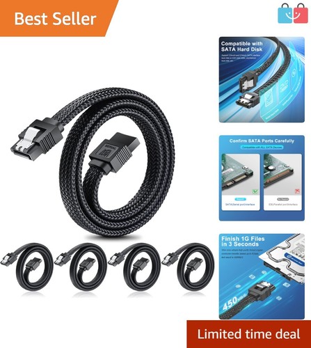 SATA III 5-Pack Data Cables 20-Inch Nylon Braided – Secure Transfer at ...