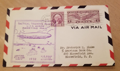 USA Airmail USS AKRON Tactical Training Flight Cachet 1932 Cover ...