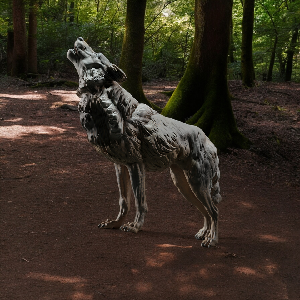 Wolf Howling Resin 3d printed Unpainted Miniature Wild Animal Liberian ...