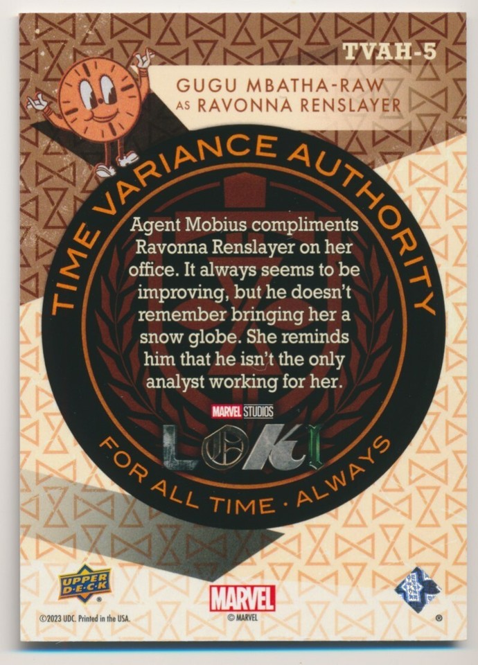GUGU MBATHA-RAW RAVONNA RENSLAYER TVAH5 2023 Upper Deck Marvel Loki TVA ...