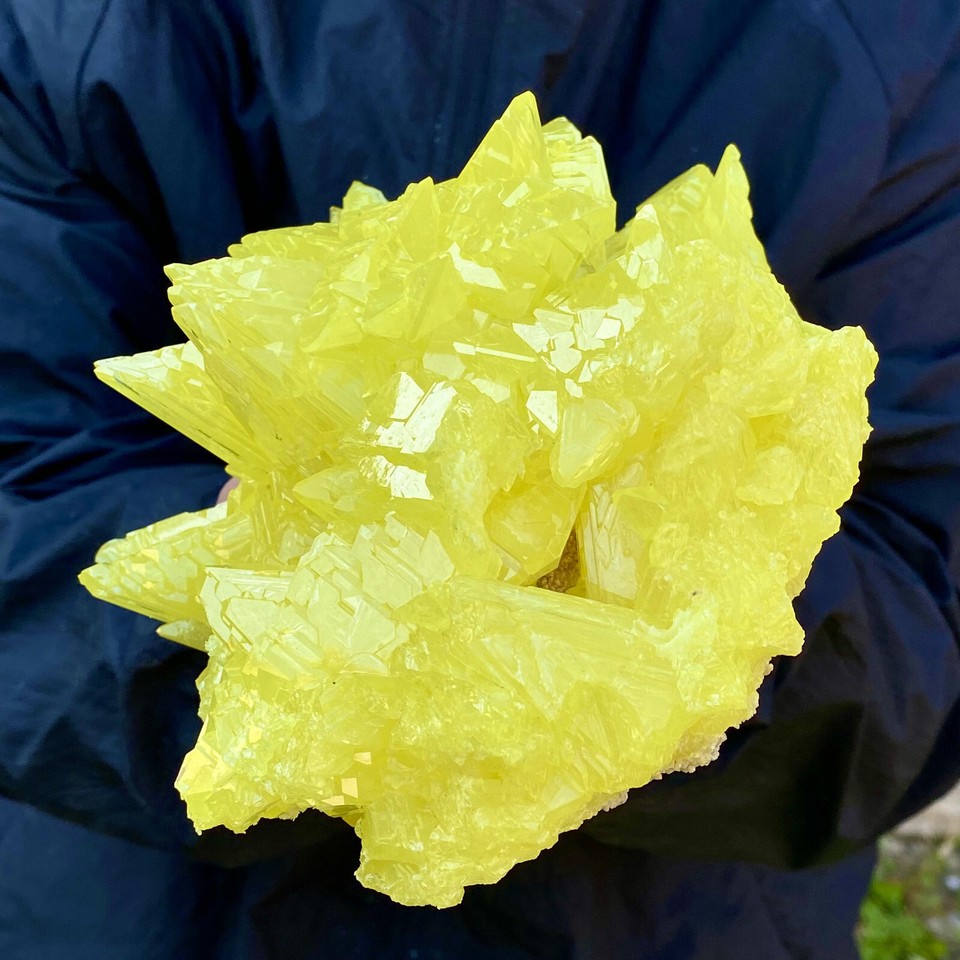 3.2LB Rare yellow sulfur crystal quartz crystal mineral specimen | eBay
