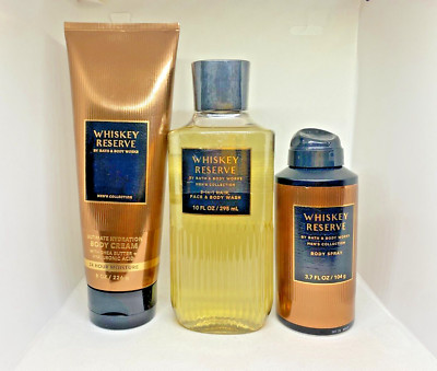 Bath & Body Works MEN'S WHISKEY RESERVE CREAM, BODY WASH & BODY SPRAY ...