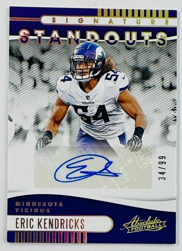 2019 Panini Absolute ERIC HENDRICKS Sig Standouts Auto #/99 Minnesota ...