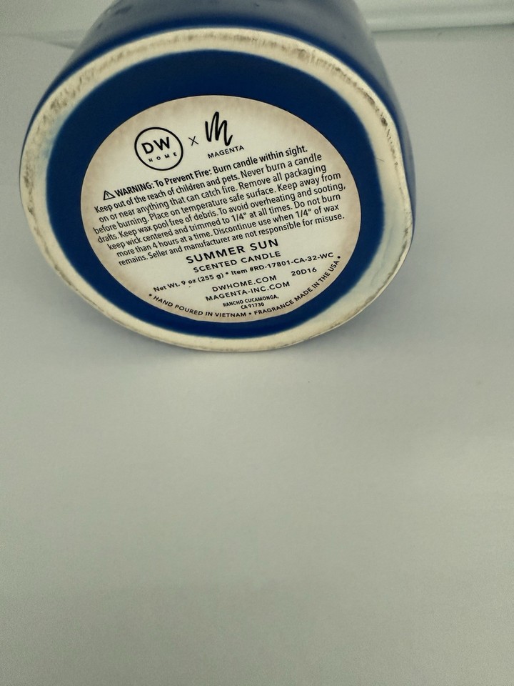 DW - Rae Dunn Summer Sun Scented Candle 9oz Blue USA | eBay