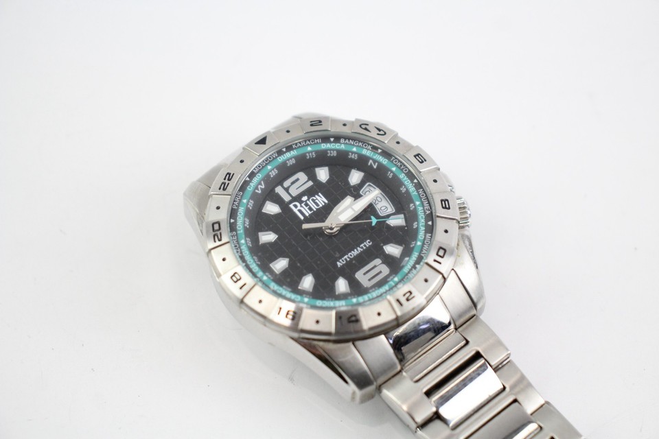 Reign World Time Diver Style Steel Watch Automatic Working | eBay UK