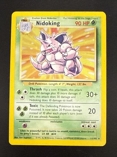 Pokémon TCG Nidoking Base Set 11/102 Holo Unlimited Holo Rare | eBay