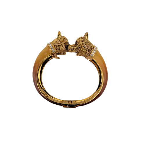 BGE Bradford Gold Exchange Signed Sheltie Dog Bangle Bracelet w ...