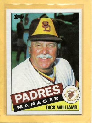 DICK WILLIAMS - 1985 Topps - "Manager-Checklist" - #66 - Padres - $1.00 ...