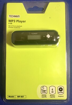 TECHNIKA 4 GB MP3 Player (MP-807); Plays MP3/WMA; 1280 Tracks - NEW ...