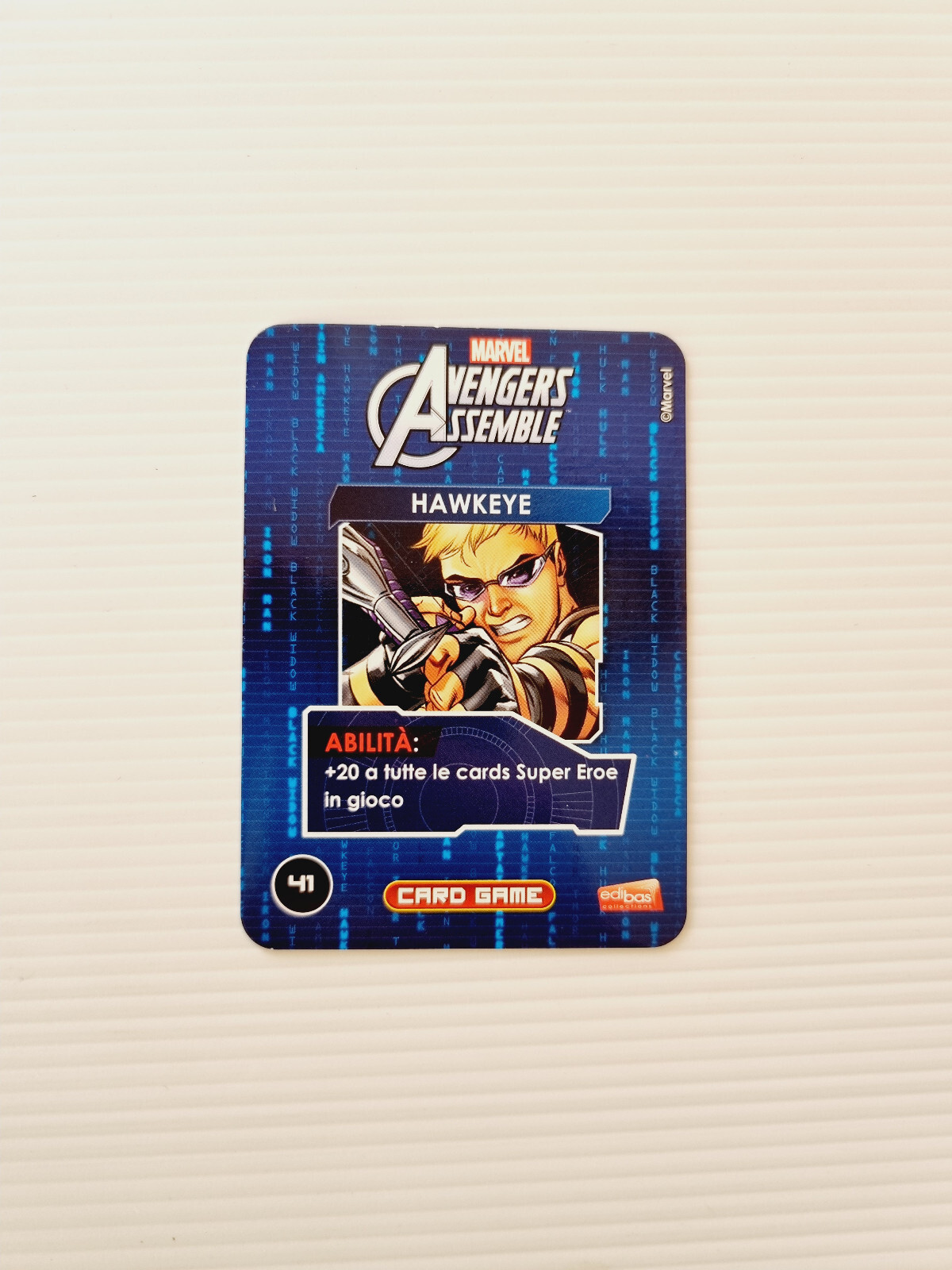 Hawkeye Edibas Card Game N.41 Marvel Avengers Assemble Lamincards Card ...