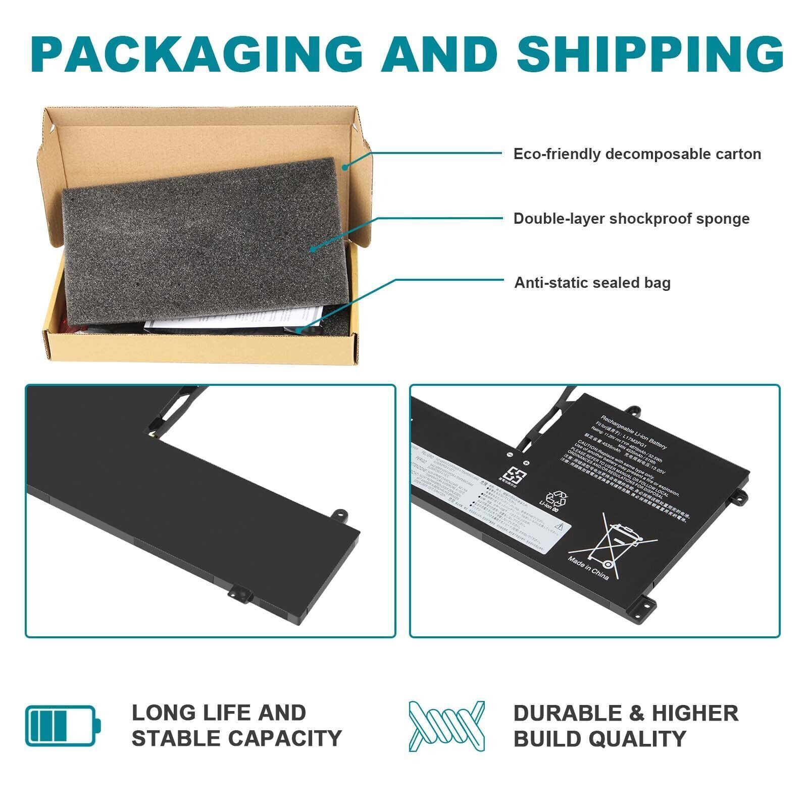 New Battery for Lenovo Legion Y540-15IRH 17IRH Y7000 L17L3PG1 L17M3PG1 ...