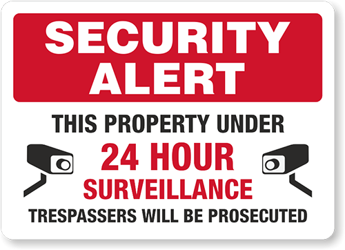 Security Alert Surveillance Sign Weatherproof Aluminum 8"x12" | eBay