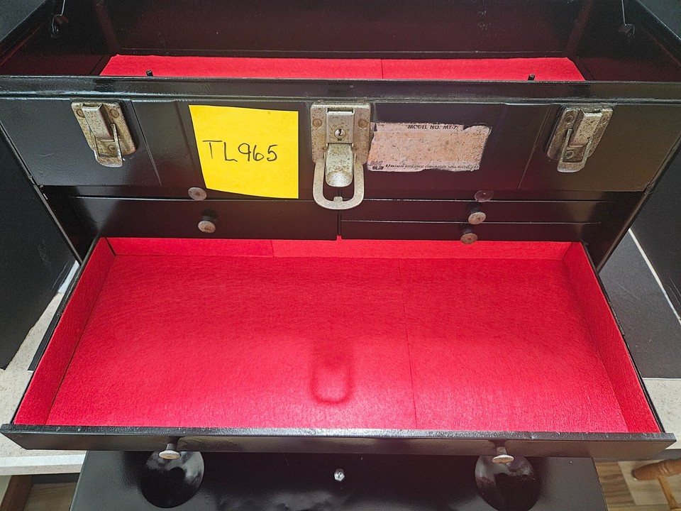 VINTAGE UNION 7 DRAWER STEEL MACHINIST/MECHANIC CHEST NO KEY (TL965) | eBay