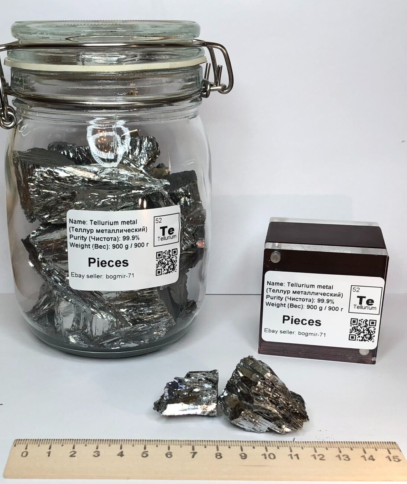 Tellurium Metal Element Sample 900g Fractured Chunks 99.9% Pure ...