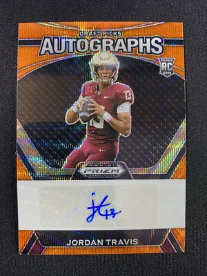 2024 Prizm Draft Picks Signatures Orange Wave Jordan Travis #DPA-JTS ...