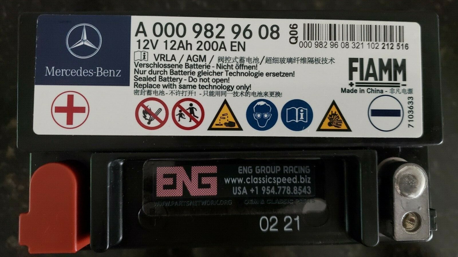 Buy 2022 Mercedes-Benz AUXILIARY SECONDARY SUPPORT Battery A0009829608 ...