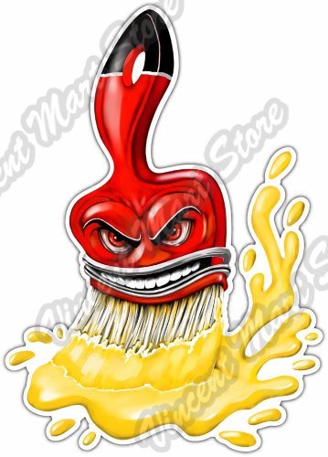 Angry Paintbrush Painter Paint Cartoon Car Bumper Vinyl Sticker Decal 4 ...