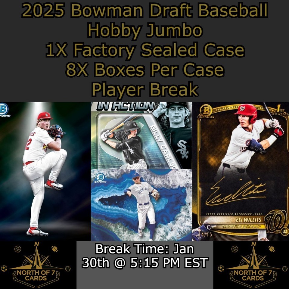 Caleb Leys 2025 Bowman Draft Baseball Hobby - 1X Case Player BREAK #3 ...