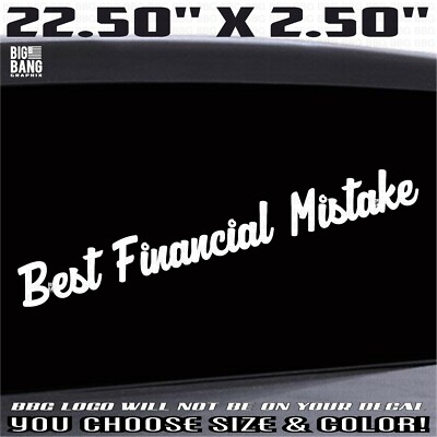 Best Financial Mistake Vinyl Decal Sticker Lettering NO REGRETS TURBO ...