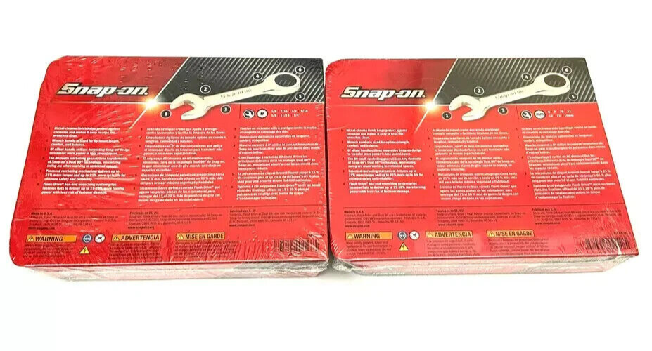 Snap-on 14pc Metric & SAE Short Ratcheting Combination Box End Wrench ...