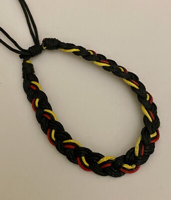 1 X Aboriginal Flag Colours Adjustable Reversible Bracelet Koori Murri ...