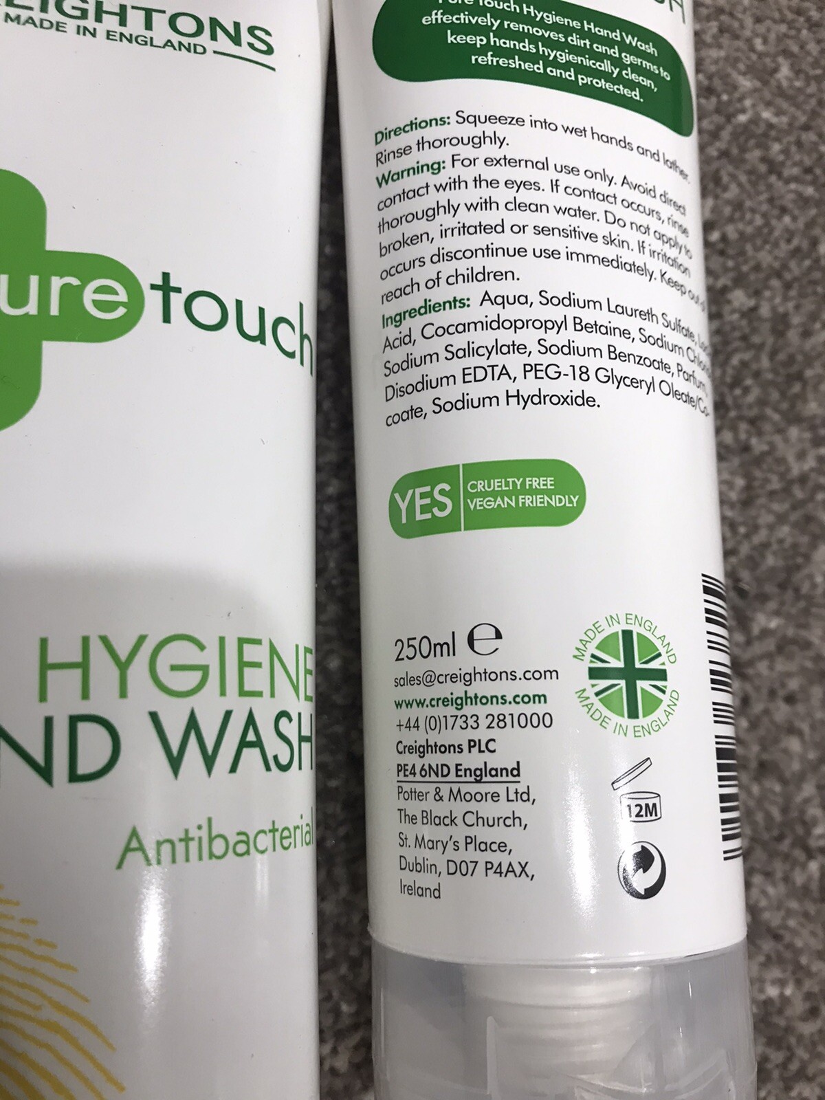 3x 250 Ml Creightons Pure Touch Hygiene Hand Wash Clean & Protect | eBay UK