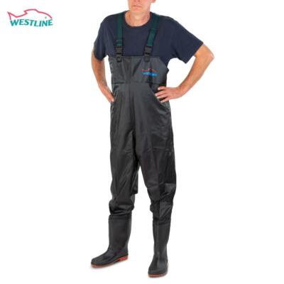 Wasserdichte Wathose Anglerhose mit Stiefel + verstellbare ...