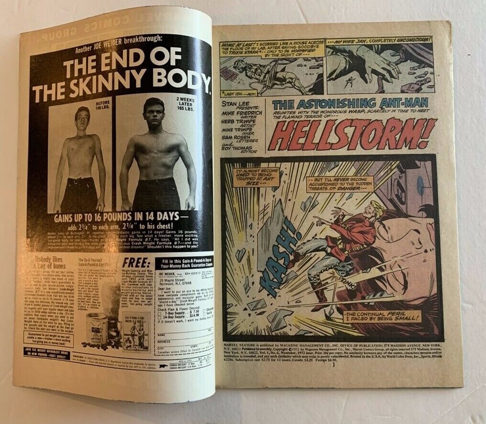 1972 Marvel, " Marvel Feature " # 6, featuring The Ant-Man, FN, BX78 | eBay