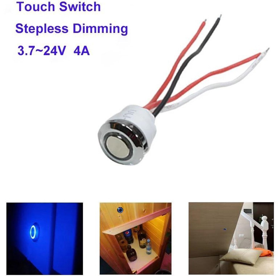 2Pcs 12VDC Touch Switch + Dimmer Controller For LED Strip Light DC 5V ...