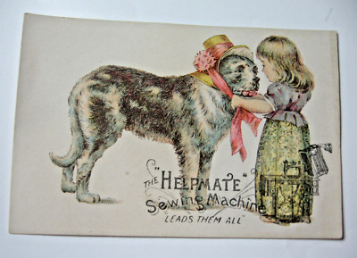 1880's era The "Helpmate" Sewing Machine Trade Card | eBay