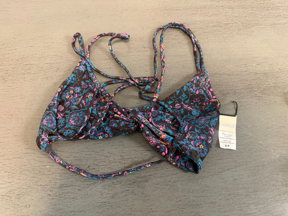 NEW colorful L SPACE swimsuit bikini top size large | eBay