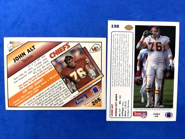 NFL - John Alt 1991 Pacific & 1991 Upper Deck Football - Chiefs | eBay