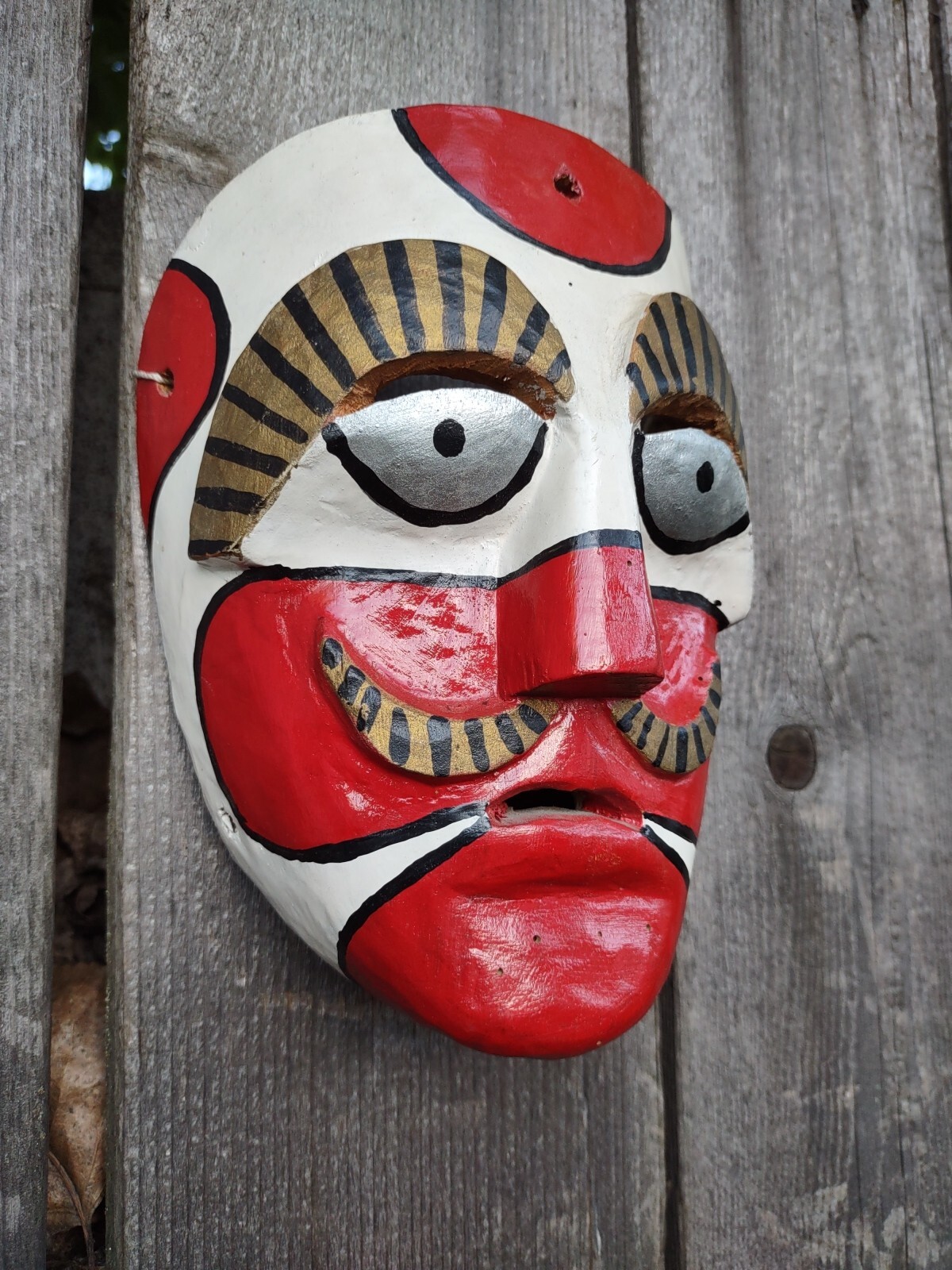Vintage Mexican Mask Carved & Painted Wood Moor Mask Xico Mexico By ...