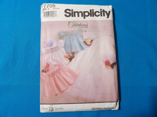 Simplicity pattern 7705 INFANT Christening Gown Dress Bonnet O. Goodin ...