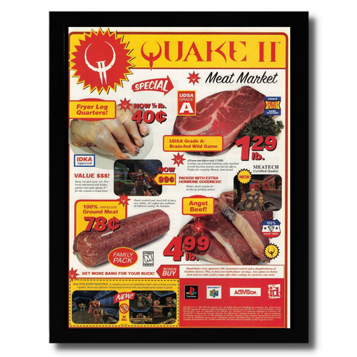 1999 Quake II 2 Framed Print Ad/Poster Original Official PS1 N64 PC ...