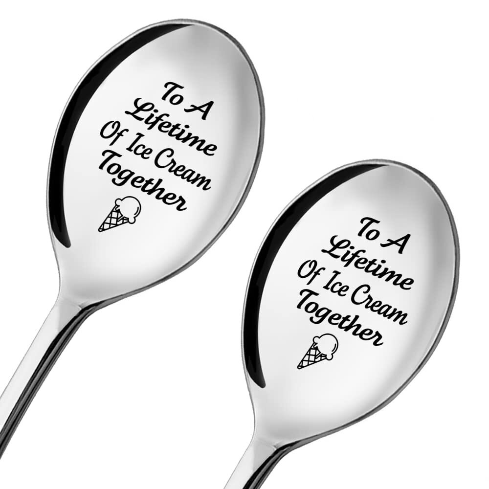To A of Ice Cream Together 2 Pcs Spoon with Gift Box Ice Cream Spoons ...