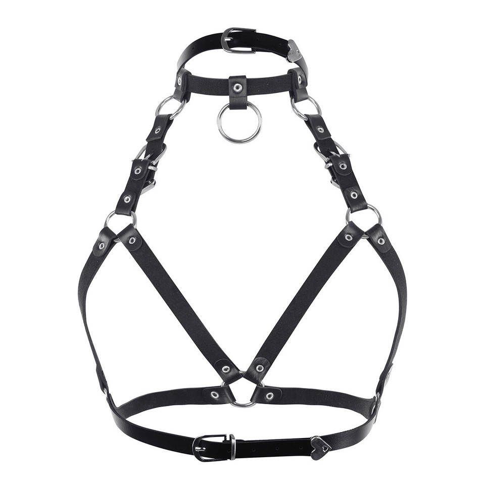 Women Adjustable Leather Harness Bra Body Chest Cage Belt Strap ...