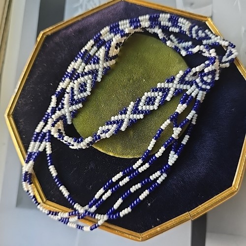 Vintage Hand Crafted Glass Seed Beads Southwestern Style Necklace pull ...