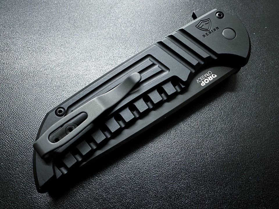 Pro-Tech x Ferrum Forge x DROP Mordax 3.6" CPM-20CV, Black Milled ...