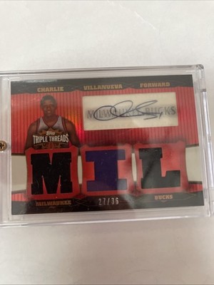 Charlie Villanueva Triple Threads 2007 Triple Patch Auto /36 | eBay