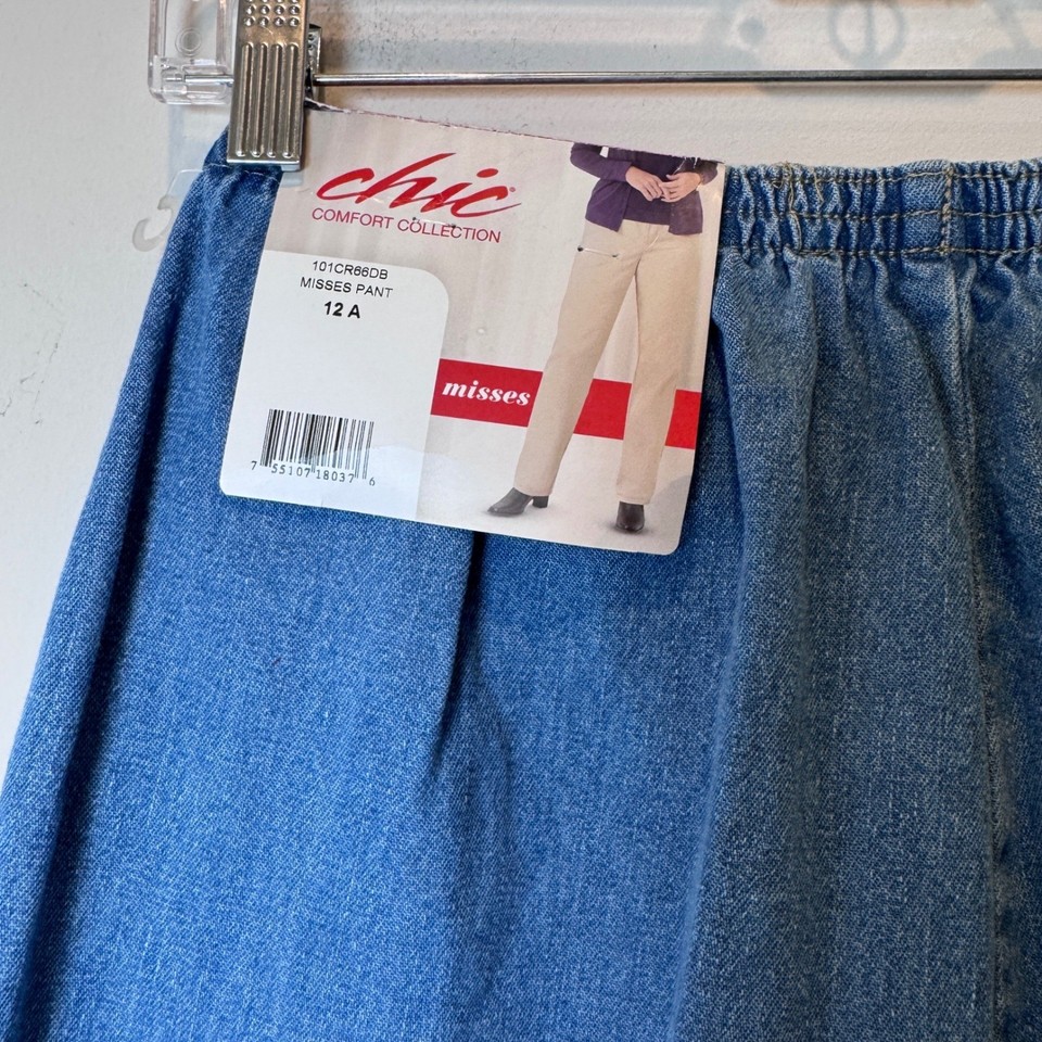Chic Comfort Collection Misses Pull On Denim Pants Elastic Waist Size ...
