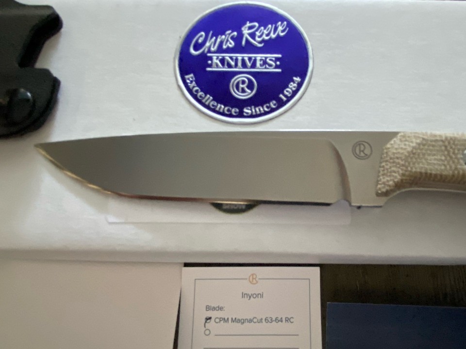 Chris Reeve Knives Inyoni MagnaCut - Natural Canvas Micarta / Plain ...