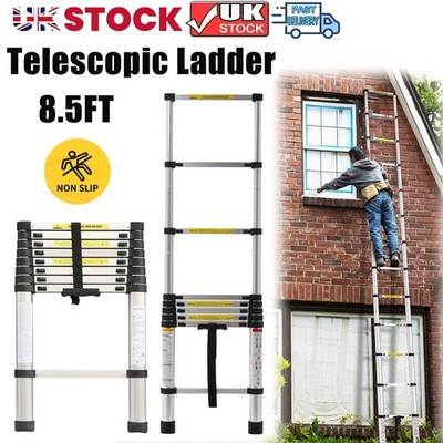 Telescopic Ladder Extendable 8.5FT Multi-Purpose Portable Loft Ladder ...
