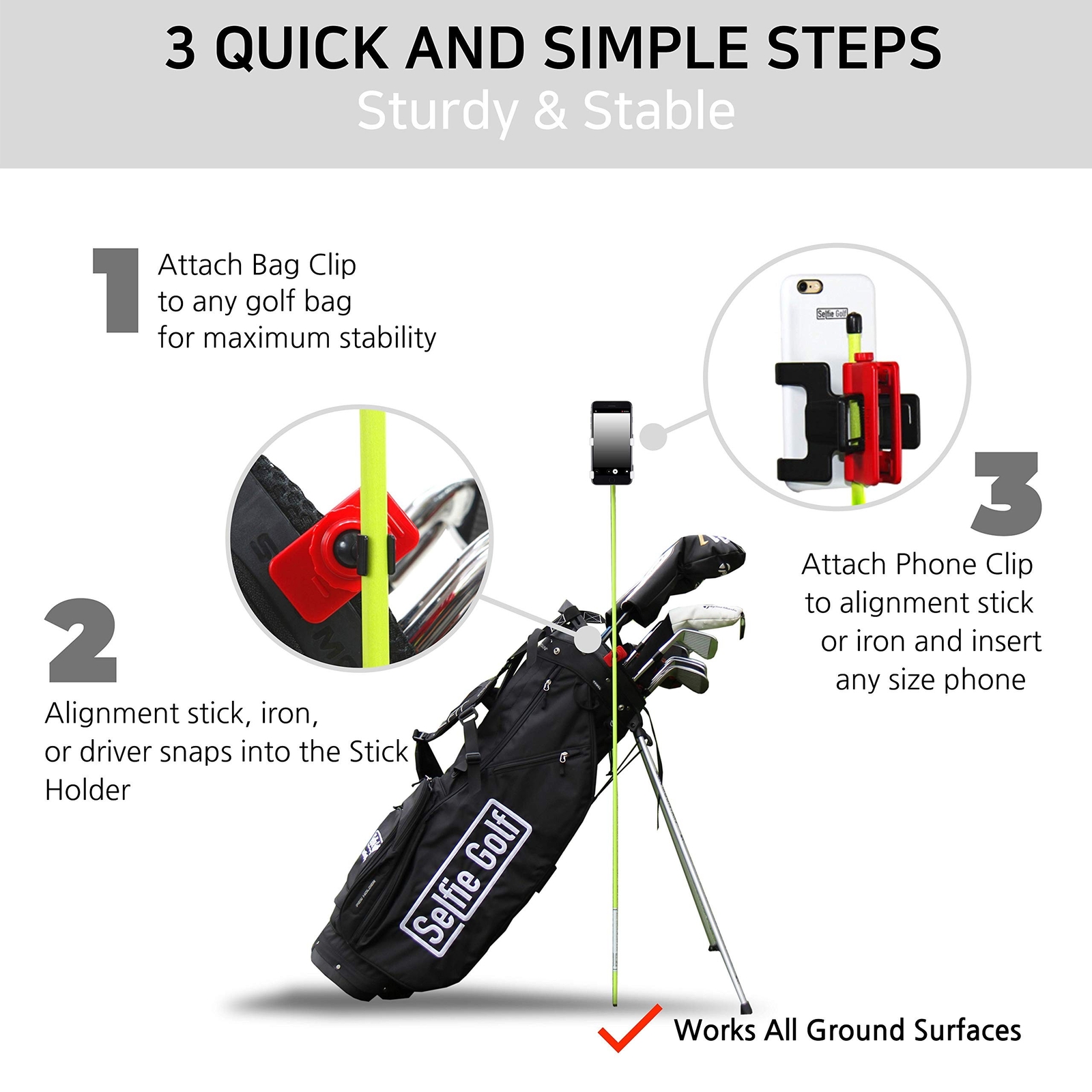 SelfieGOLF Record Golf Swing - Cell Phone Holder Golf Analyzer ...