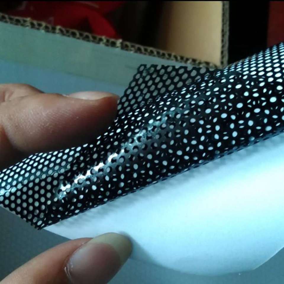 Perforated Mesh Window Film Self Adhesive Black Dotted One Way Film ...