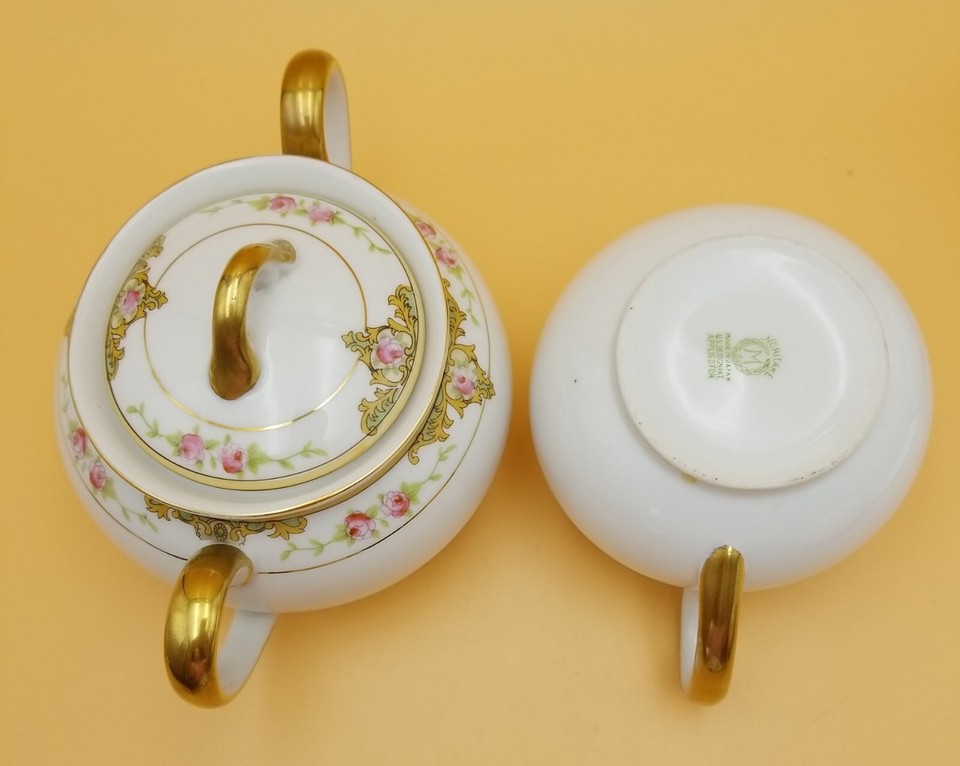 Vintage NORITAKE MORIMURA 7 pcs. Tea Set (Teapot, Creamer & Sugar Dish ...